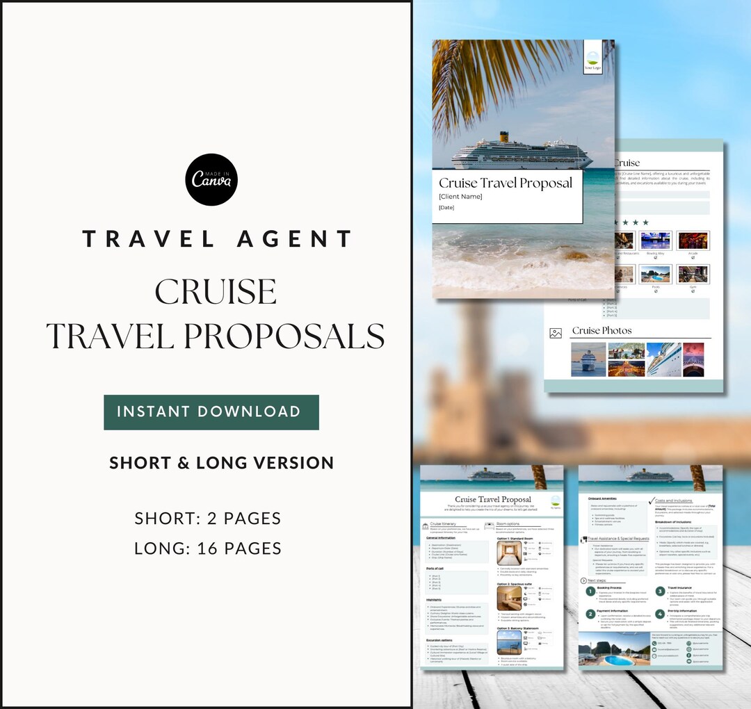 Cruise Travel Agent Proposal Template Marketing Forms Travel Advisor ...
