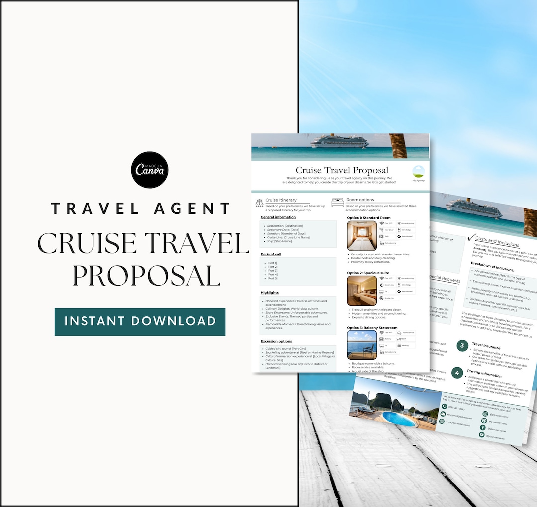 Cruise Travel Agent Proposal Template Travel Advisor Marketing Forms ...