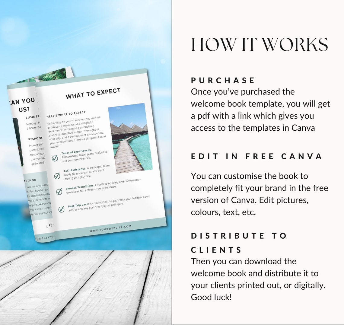 Travel Agent Client Welcome Book Onboarding Book Travel Advisor Small ...