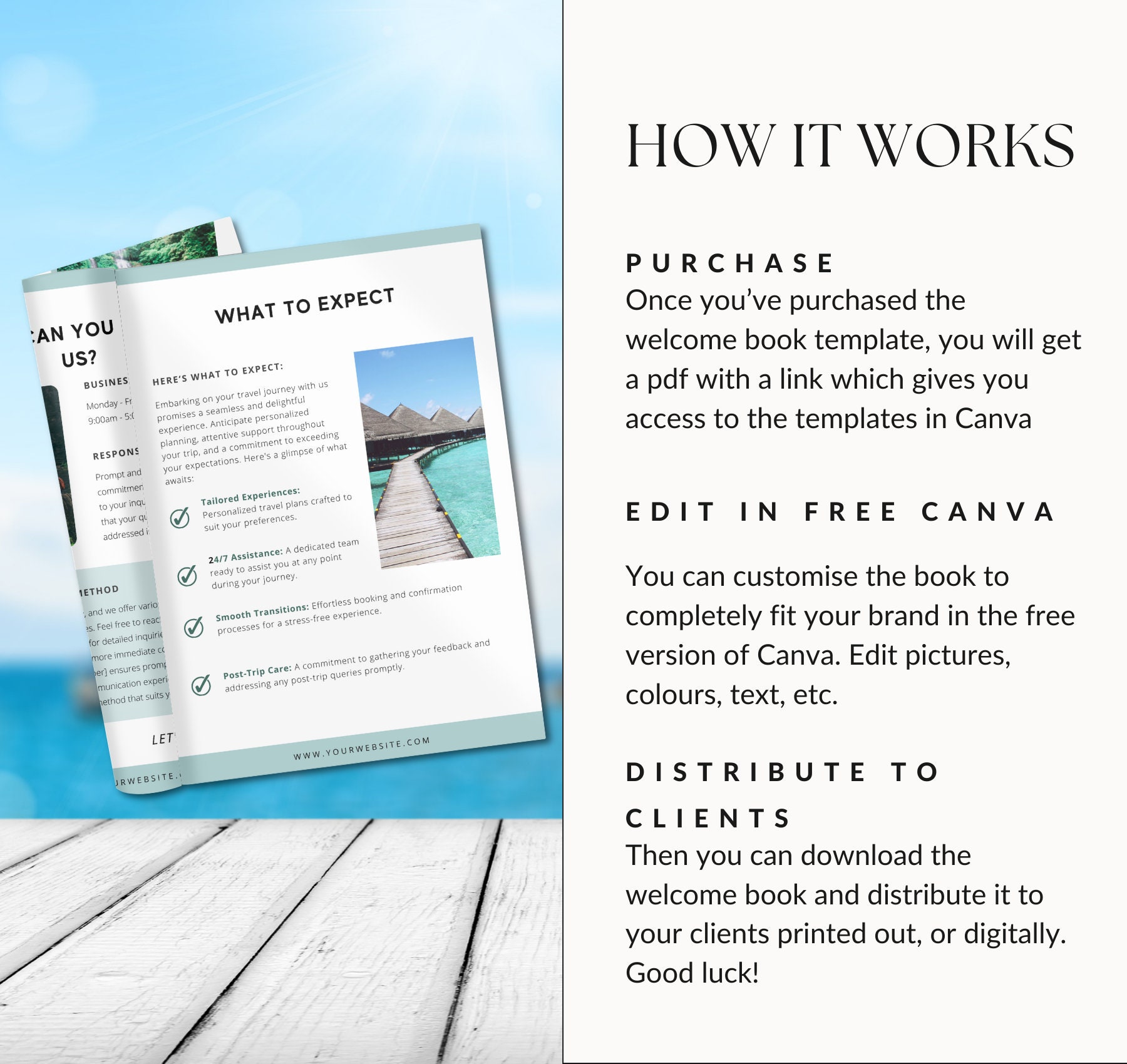 Travel Agent Client Welcome Book Onboarding Book Travel Advisor Small ...