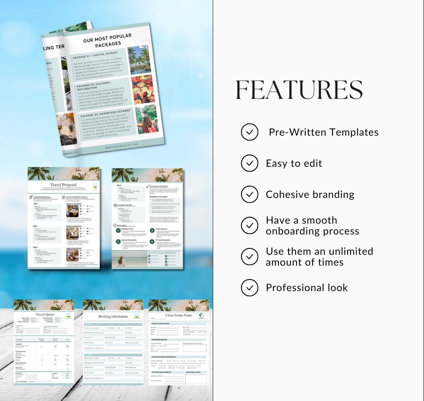 Travel Agent Onboarding Bundle Travel Proposal Templates Email ...