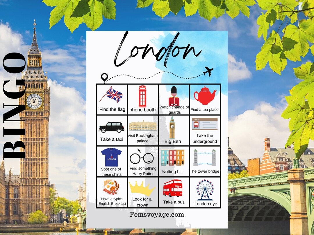 London City Travel Scavenger Hunt Cards, 3 Variations. London Travel ...