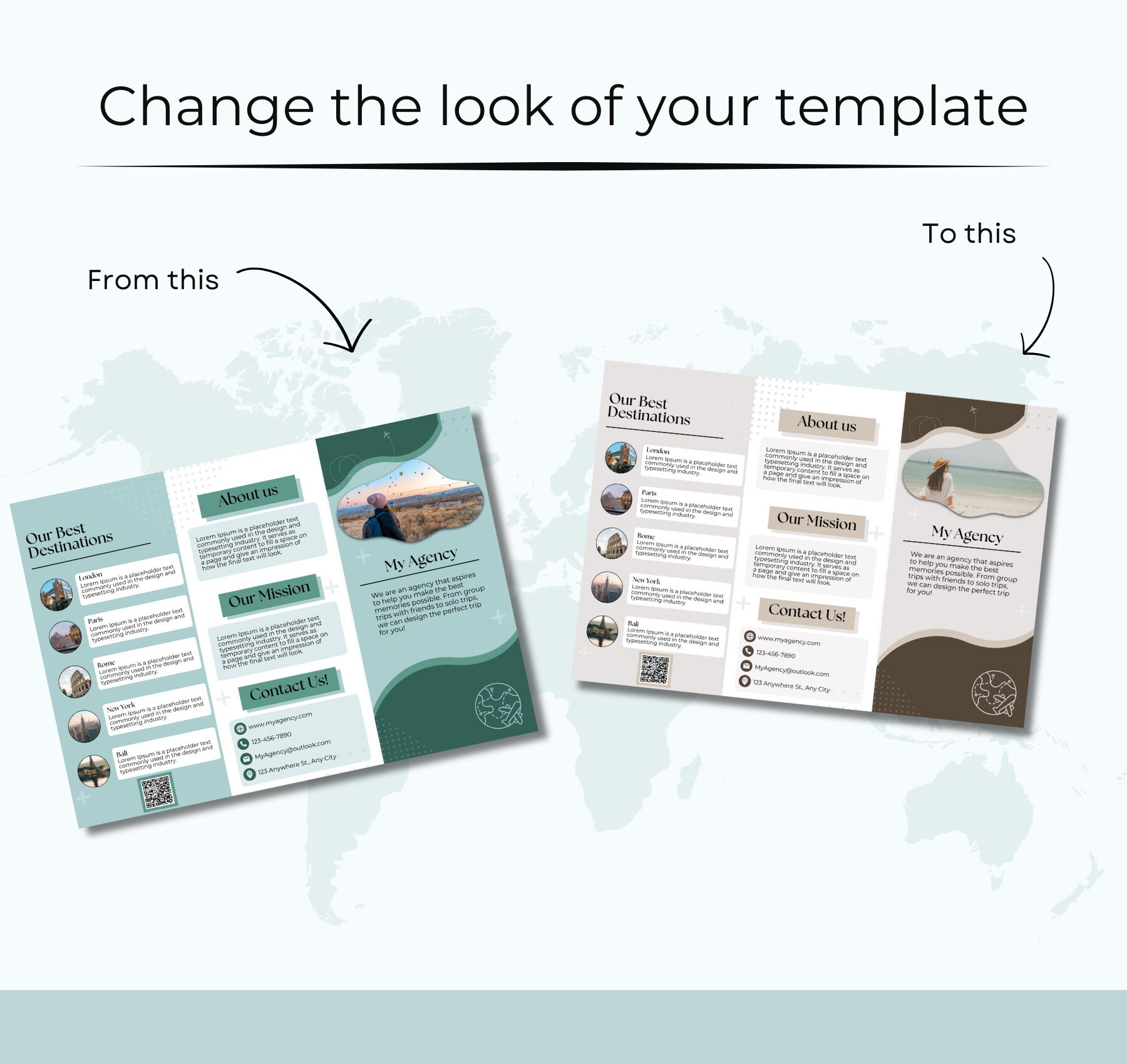 Travel Agent Brochure, Tri Fold Brochure Travel Advisor, Travel Agent ...