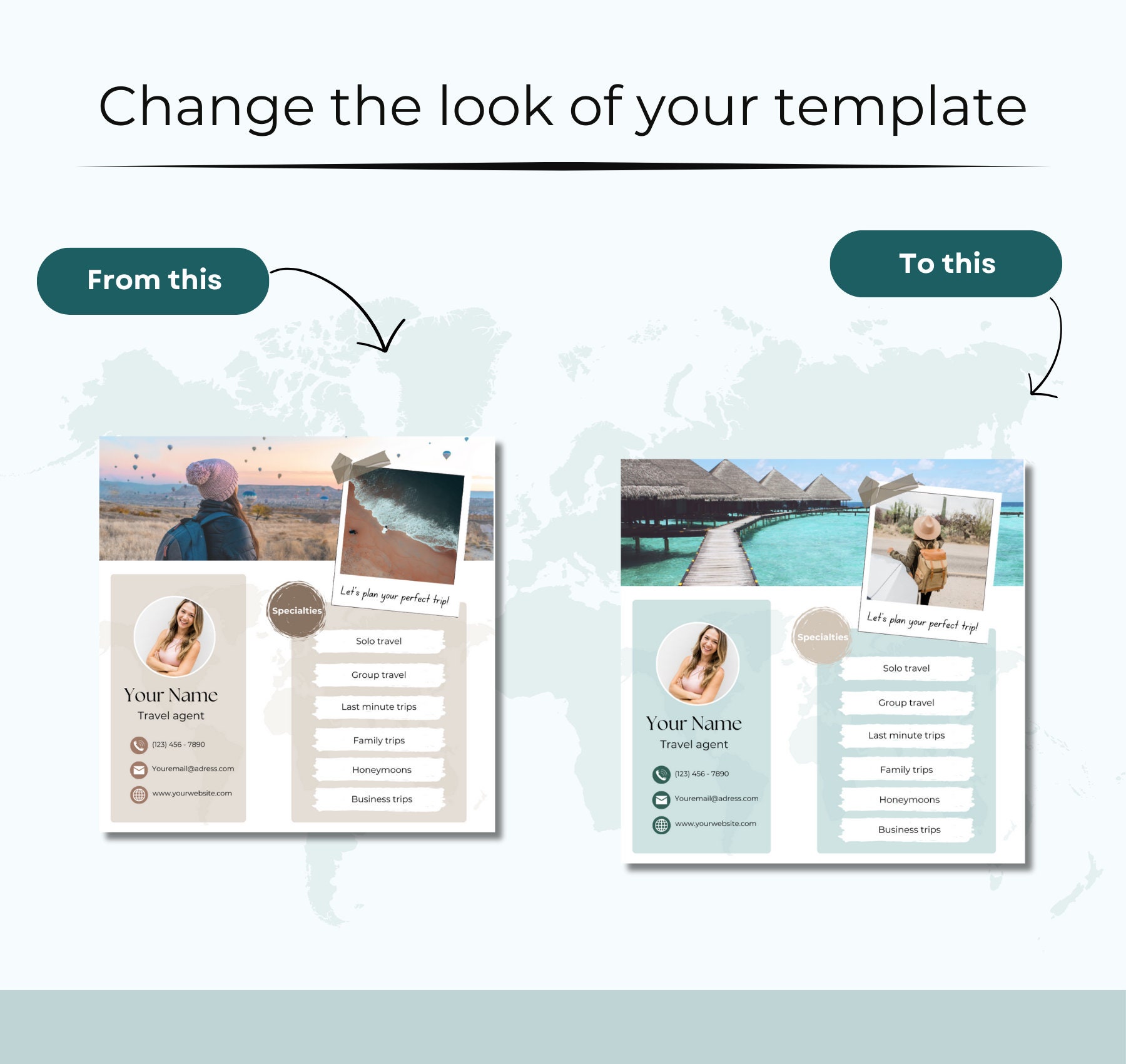 Travel Agent Flyer Digital Download Editable Travel Agent Templates ...