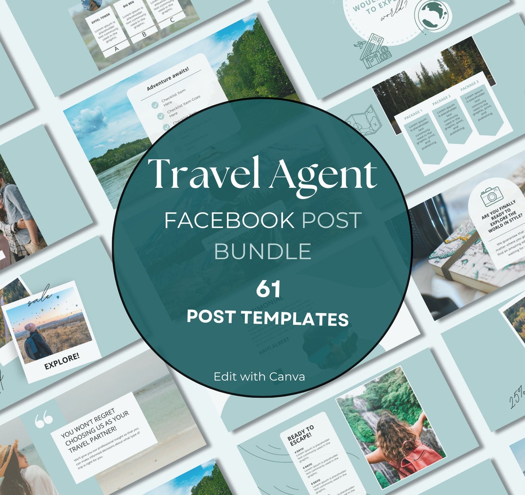 Travel Agent Facebook Post Templates. Small Business Marketing. Travel ...
