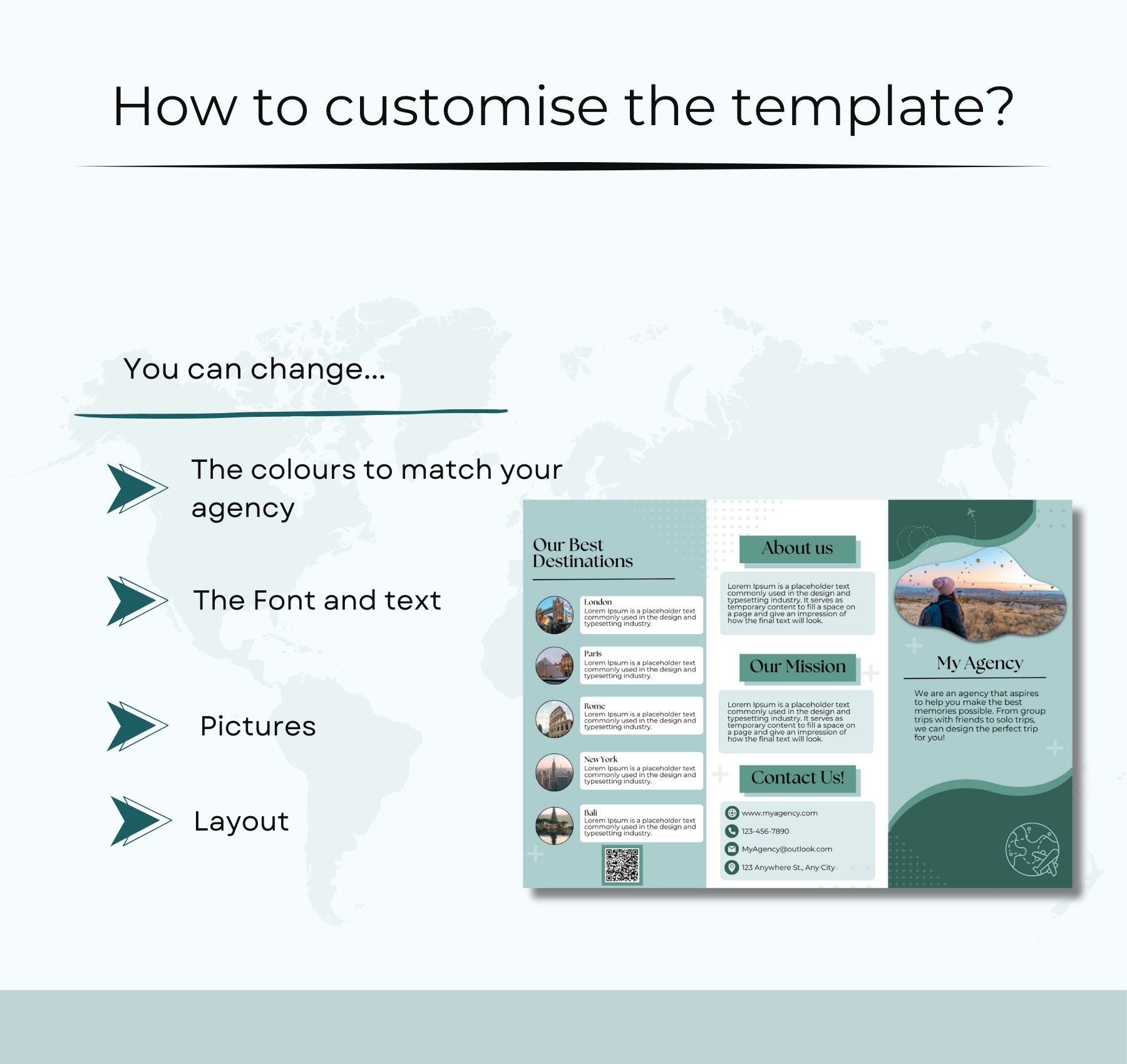 Travel Agent Brochure, Tri Fold Brochure Travel Advisor, Travel Agent ...
