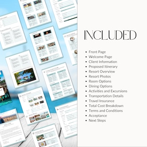 Travel Agent Resort Proposal Template, Travel Advisor Marketing Forms ...