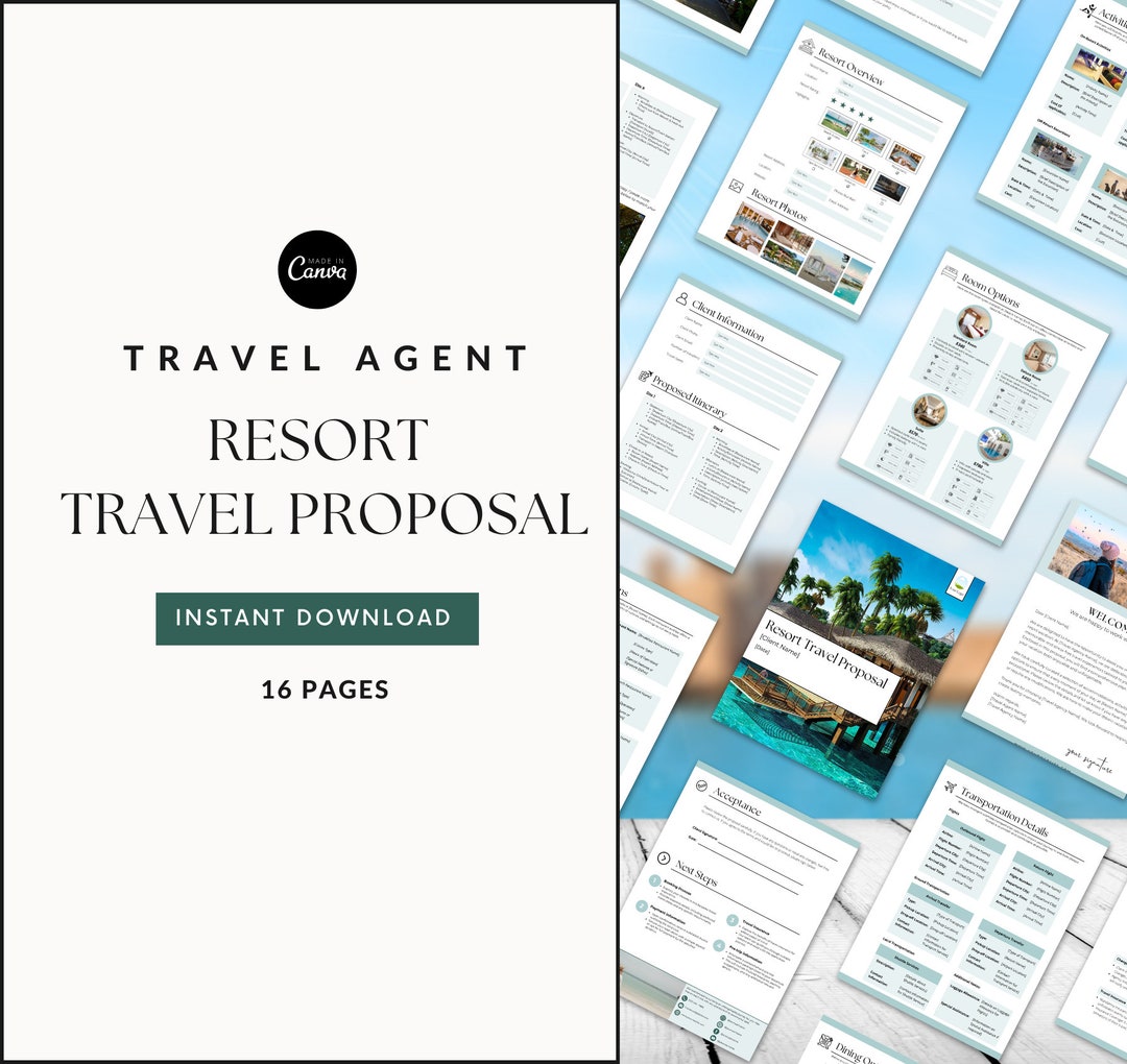Travel Agent Resort Proposal Template, Travel Advisor Marketing Forms ...