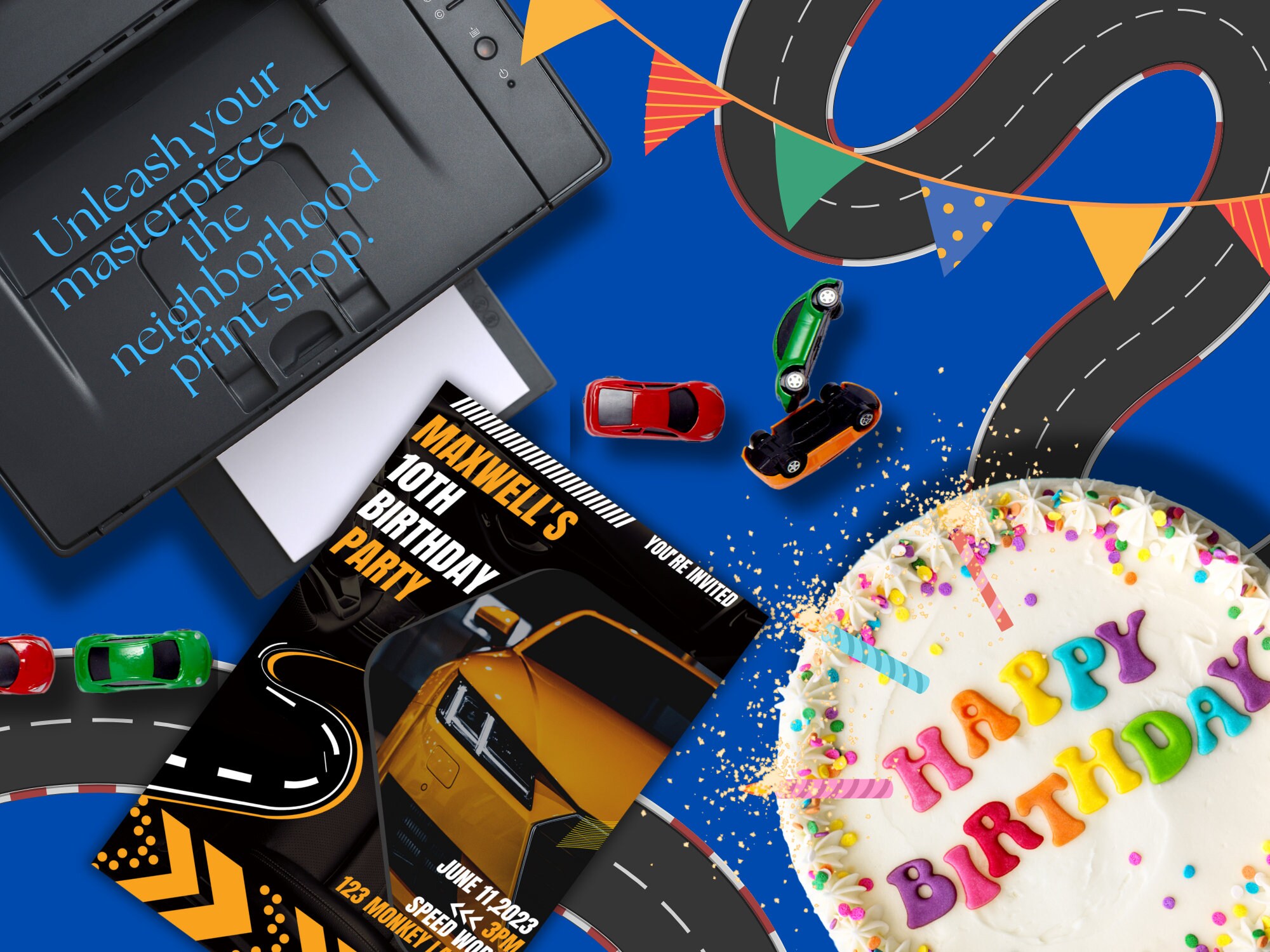 RACECAR NASCAR Themed Birthday Invitation, Digital Print Editable DIY ...