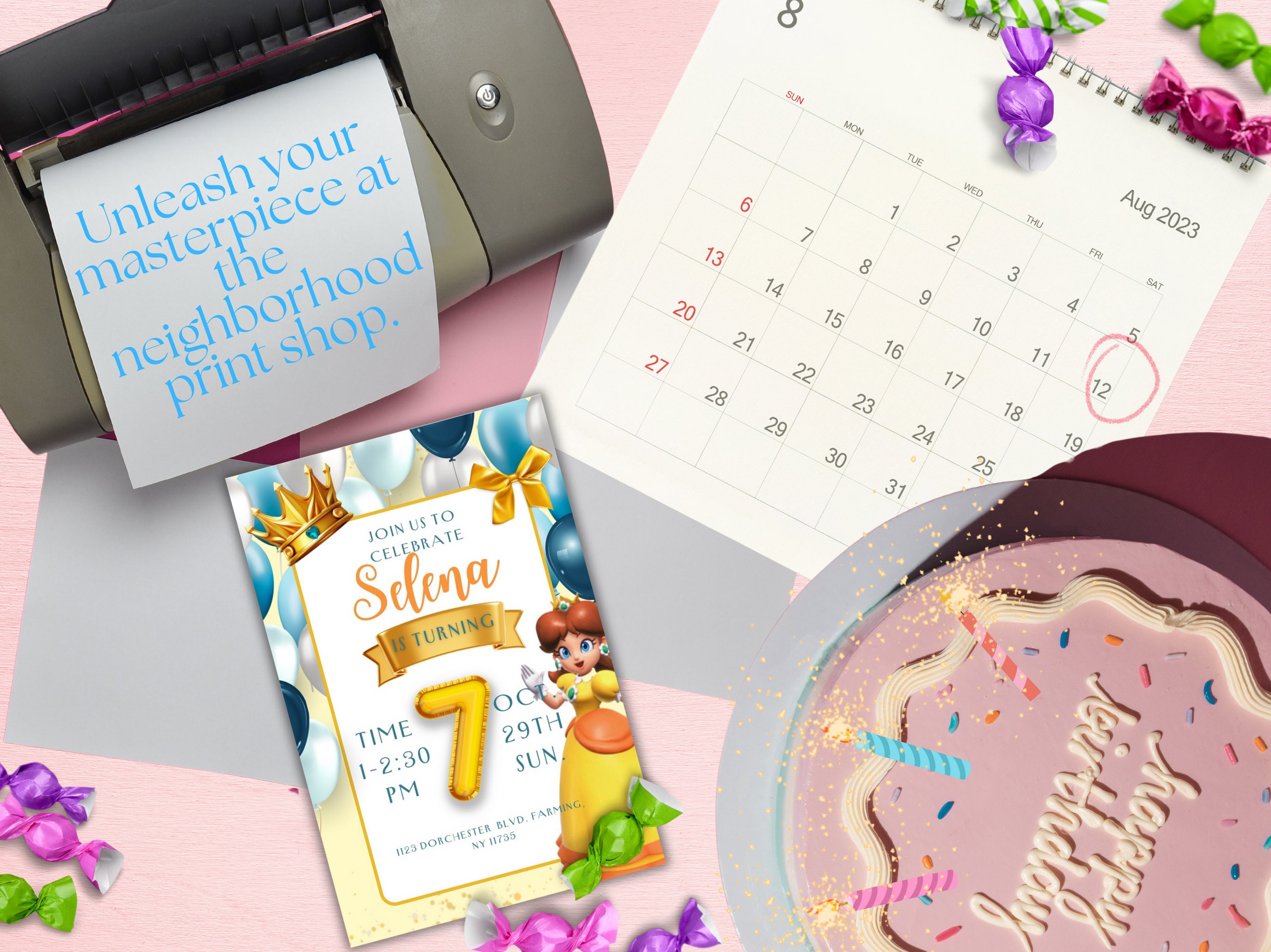 Princess Daisy Birthday Themed Digital/printable Invitation - Etsy