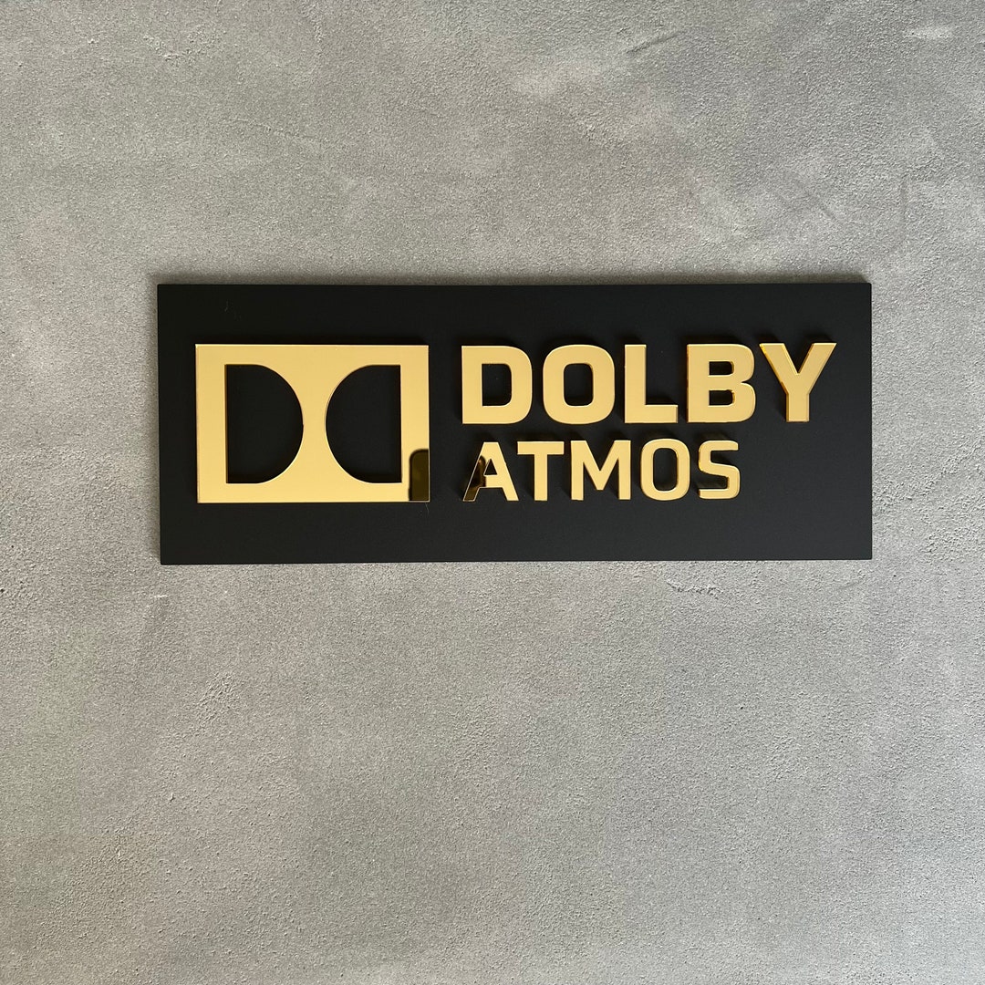 Dolby Atmos | Cinema Room | Home Theatre Signs | Gold Mirror | 3D ...