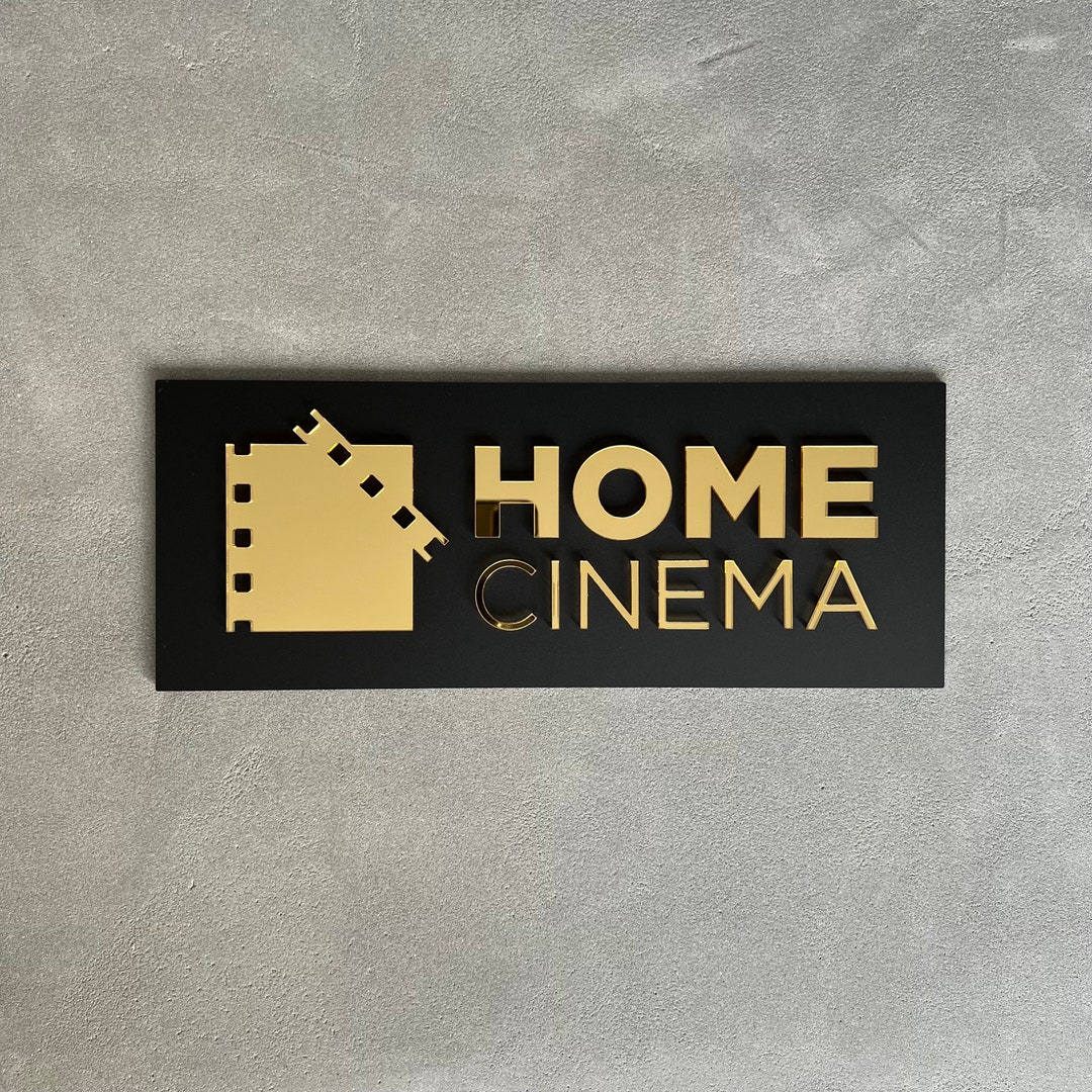 Home Cinema | Cinema Room | Home Theatre Signs | Gold Mirror | 3D ...