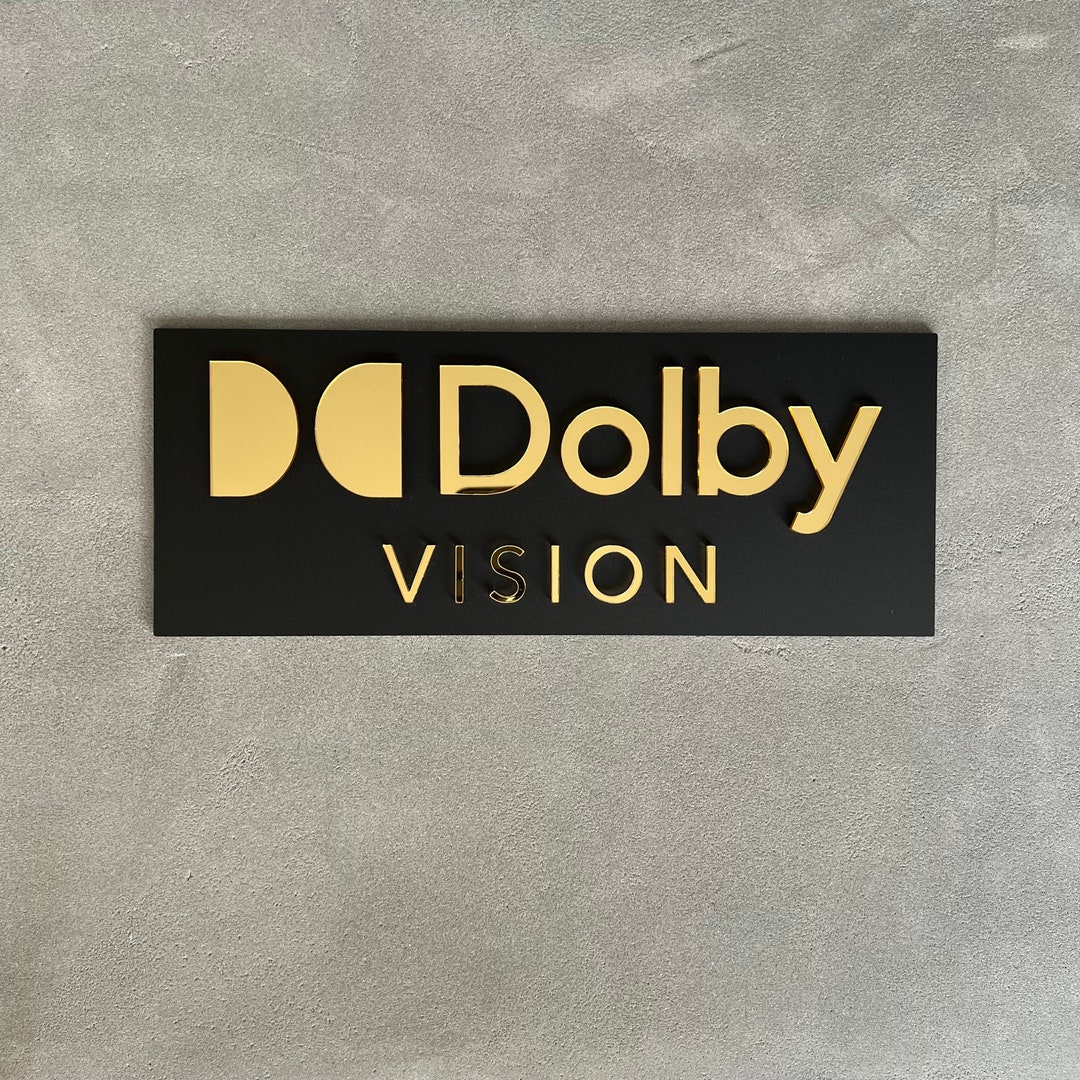 Dolby Vision | Cinema Room | Home Theatre Signs | Gold Mirror | 3D ...