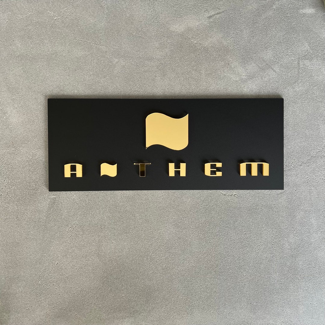 Anthem | Cinema Room | Home Theatre Signs | Gold Mirror | 3D Signage - Etsy