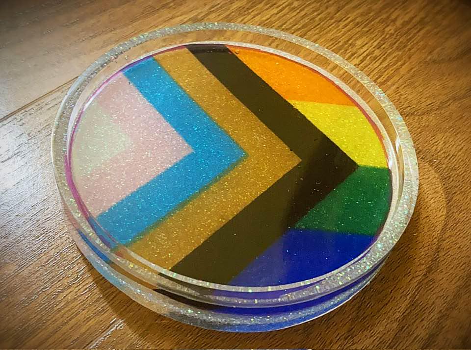 LGBTQ Pride Flag Resin Coaster - Etsy