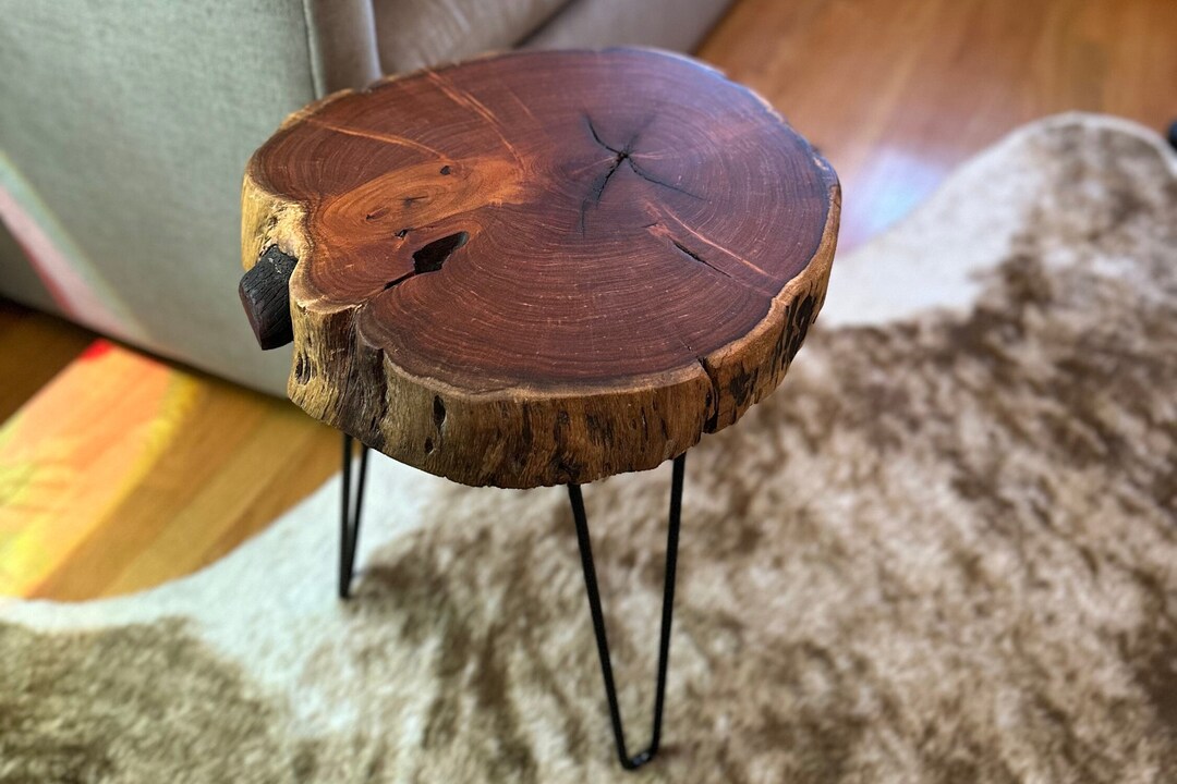 Rustic Mesquite Wood Side Table - Etsy