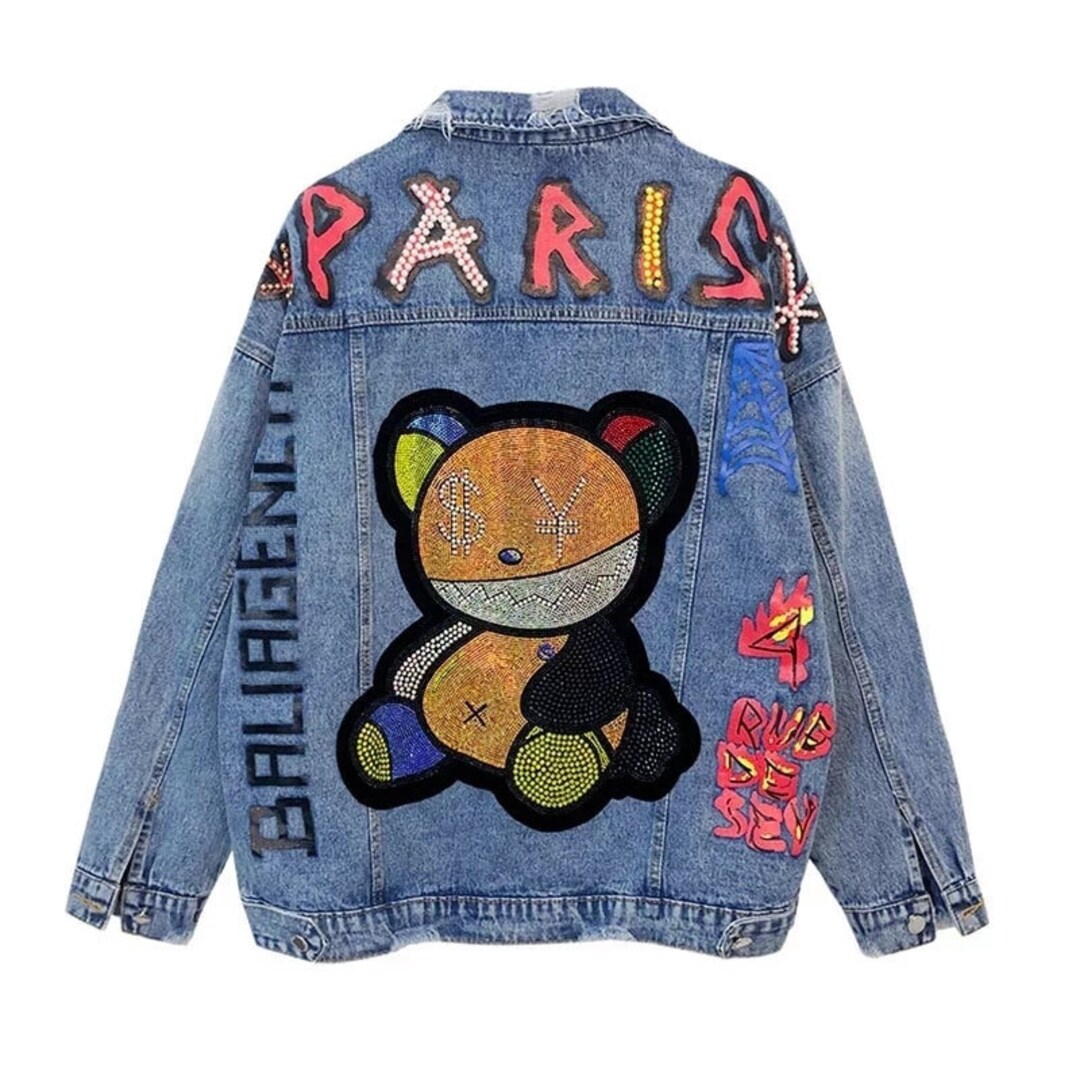 Denim Jacket Custom Unique Coat Creative Coat Special Jacket - Etsy