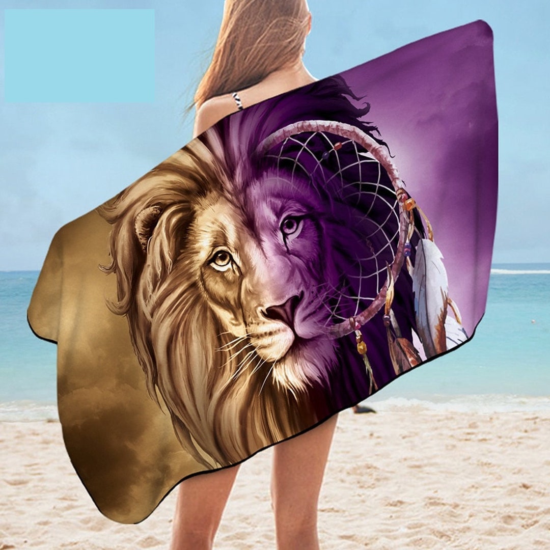 Lion Design Bath Towel Beach Towel Bathroom Towels Custom Towels - Etsy