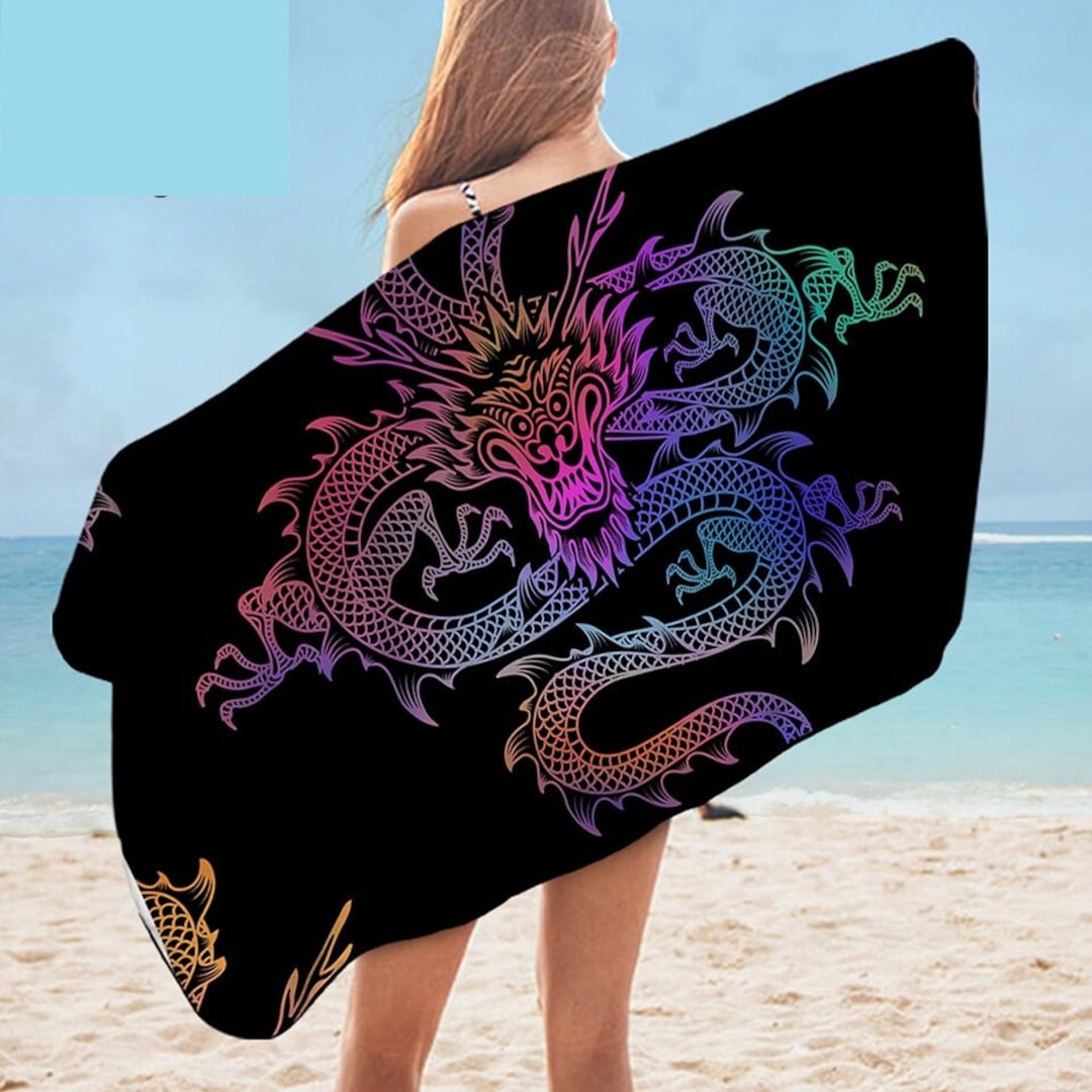 Dragon Design Bath Towel Beach Towel Bathroom Towels Custom Towels - Etsy