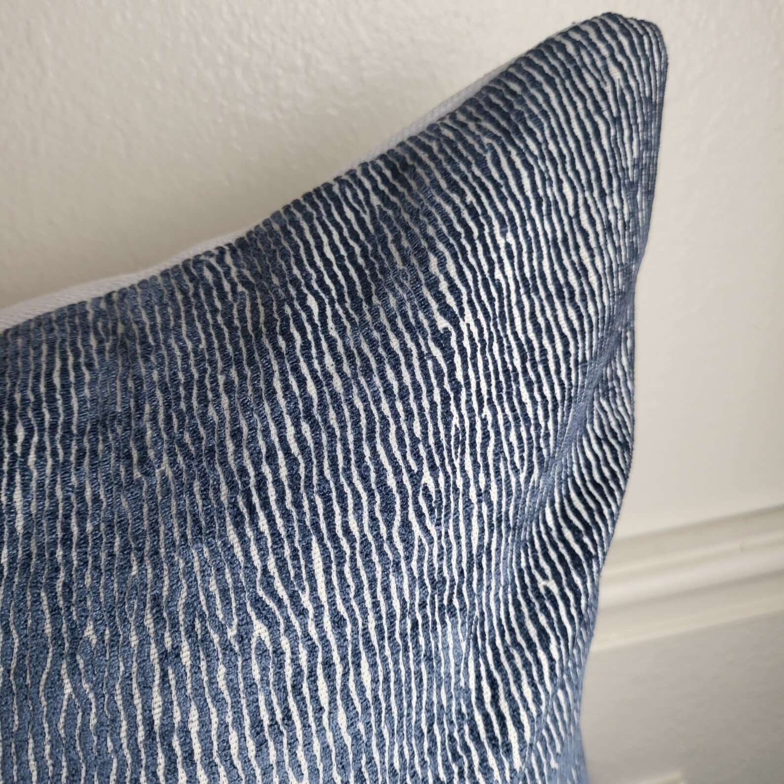 Richloom Whylie Wavy Denim Pillow Cover. Fun Chenille Pillow Covers ...