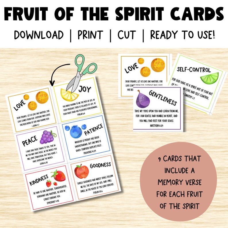 34 Fruit of the Spirit Lunchbox Notes for Kids, Positive Affirmations ...