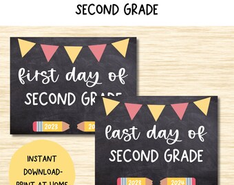 Last Day of 2nd Grade Sign INSTANT DOWNLOAD Photo Prop Last - Etsy