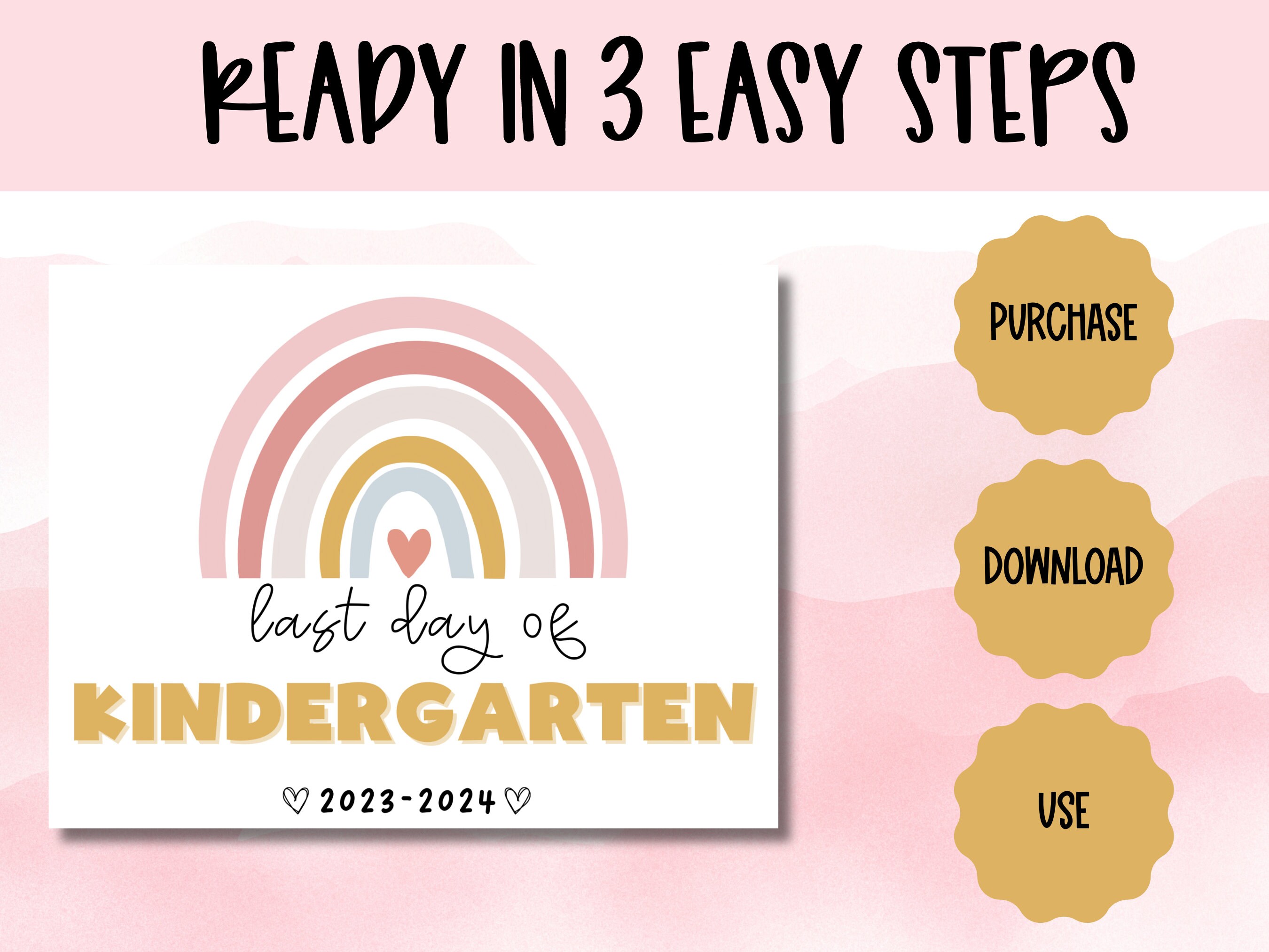 First Day of School Sign | Kindergarten | Last Day of School Sign ...