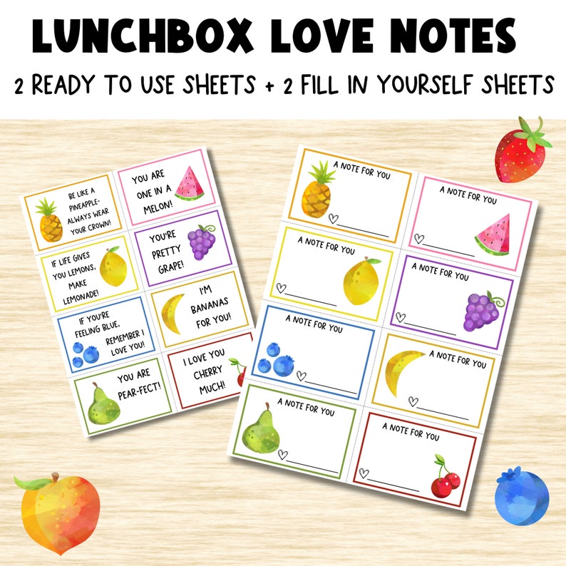 32 Lunchbox Love Notes for Kids, Positive Affirmations and Messages for ...