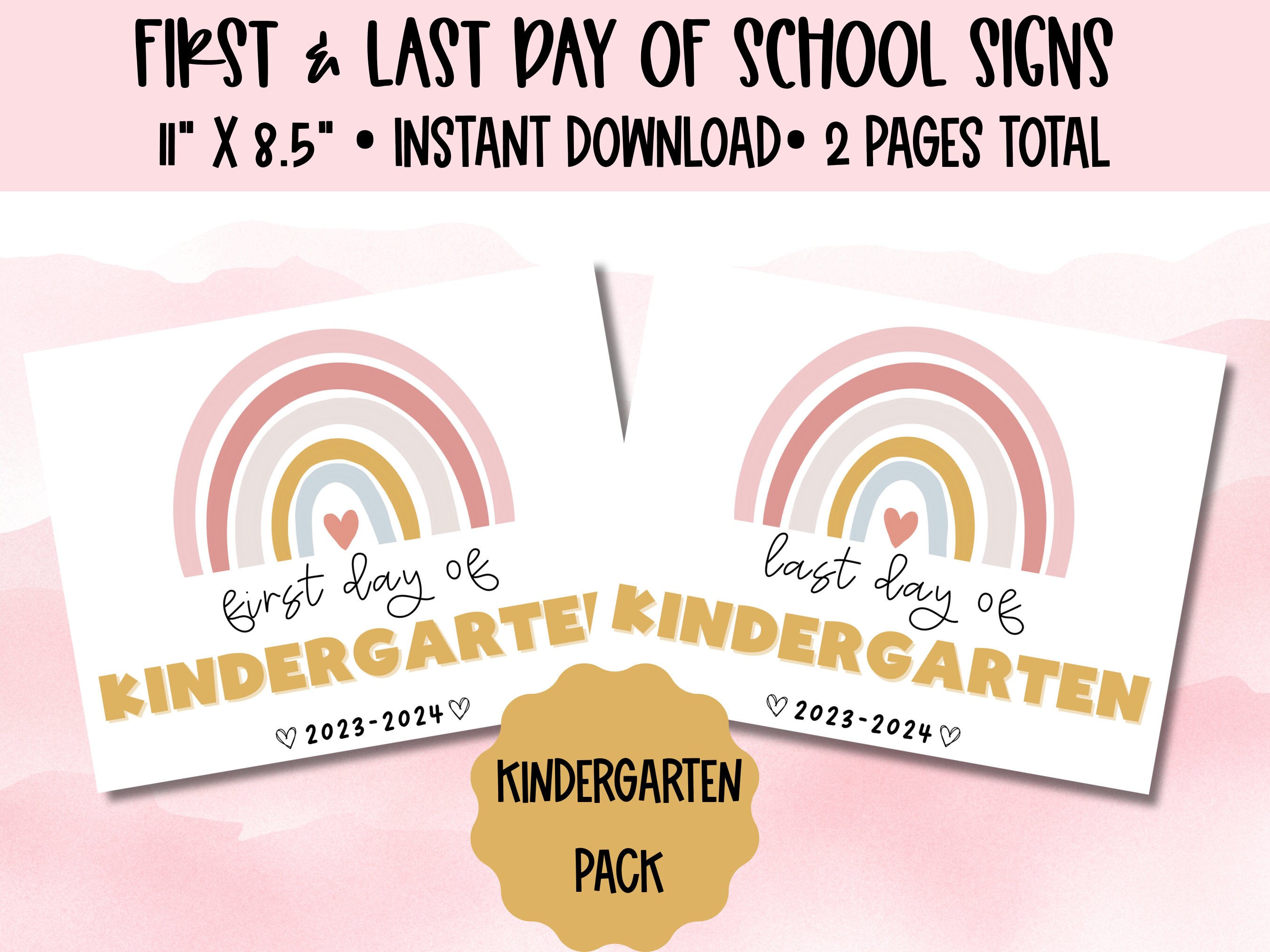 First Day of School Sign | Kindergarten | Last Day of School Sign ...