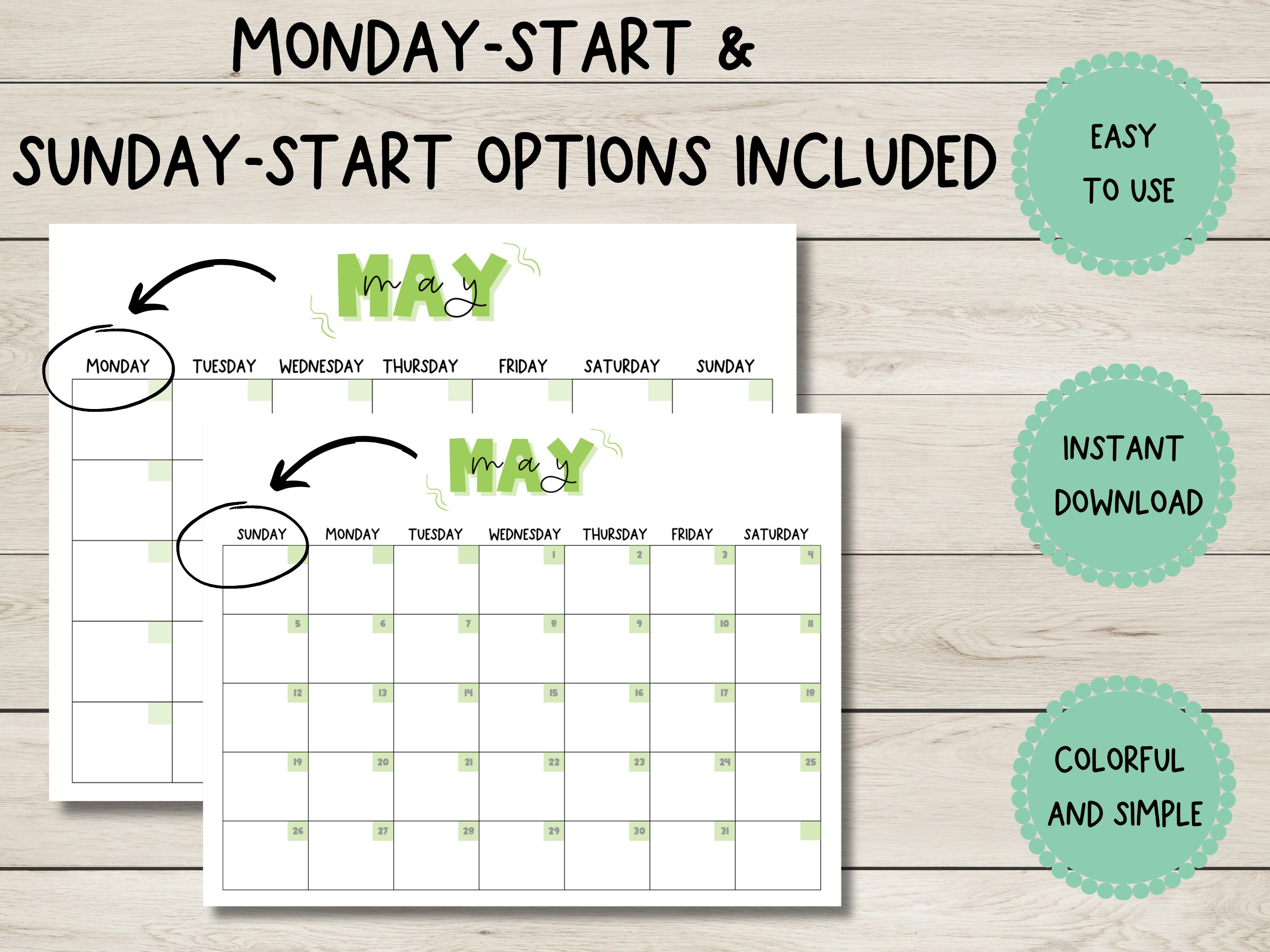Monthly Calendar Printable Academic Year August 2023-july 2024 Monday ...
