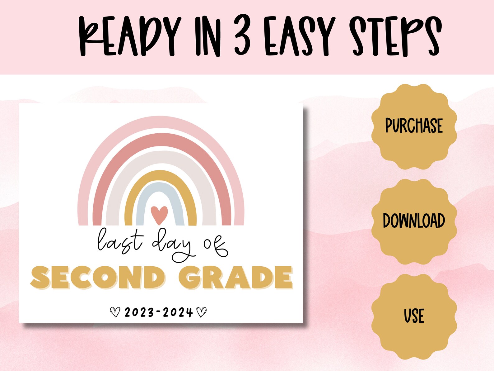 First Day of School Sign | Second Grade | Last Day of School Sign ...