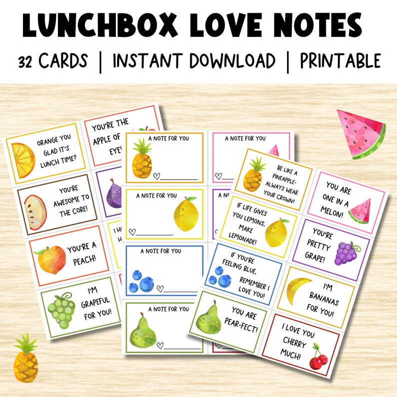 32 Lunchbox Love Notes for Kids, Positive Affirmations and Messages for ...