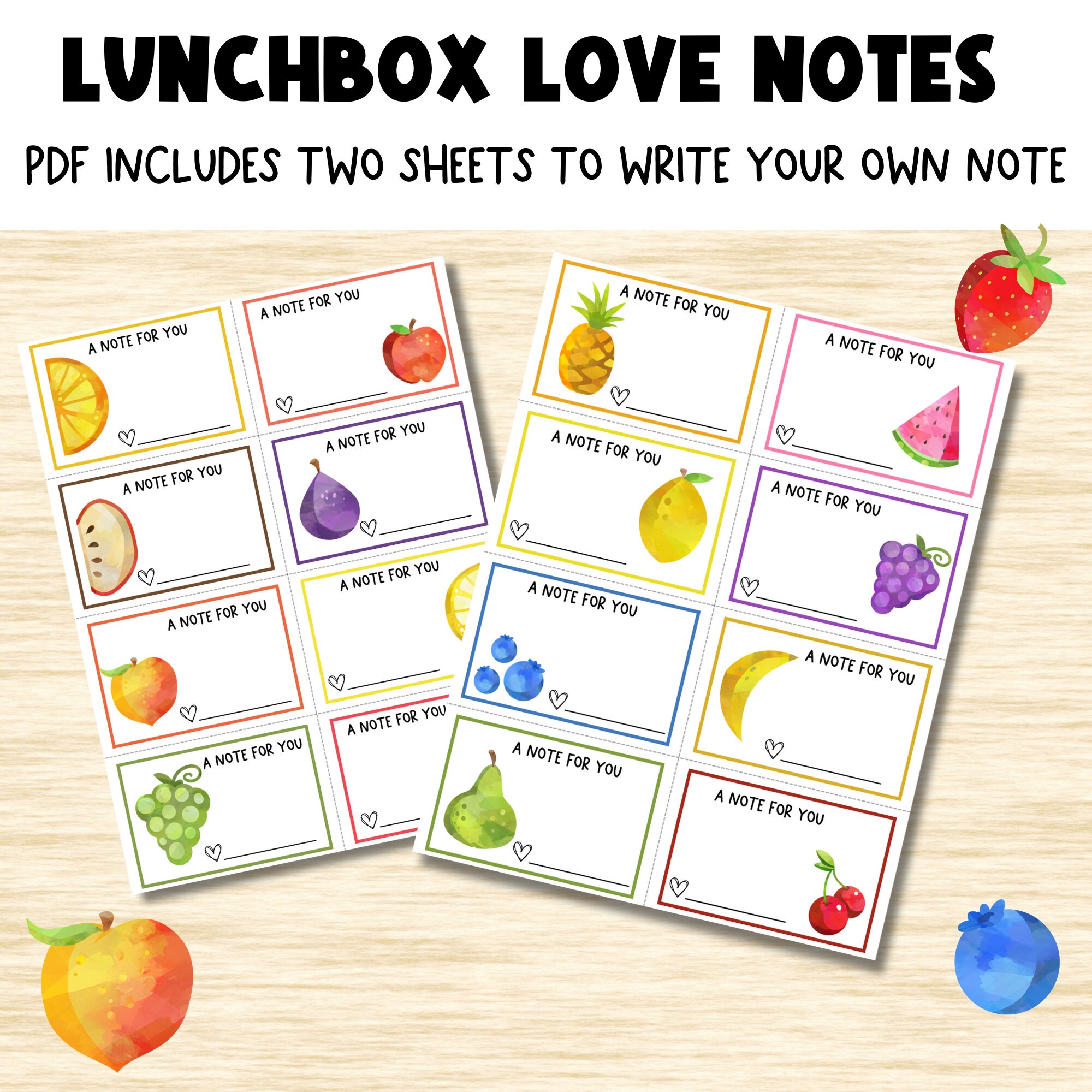 34 Fruit of the Spirit Lunchbox Notes for Kids, Positive Affirmations ...