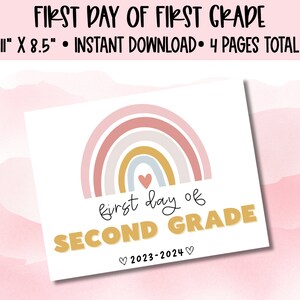 First Day of School Sign | Second Grade | Last Day of School Sign ...