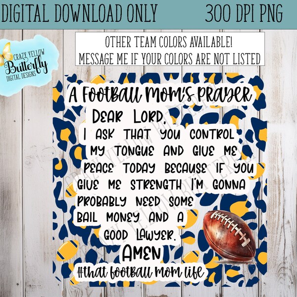 Football Prayer - Etsy