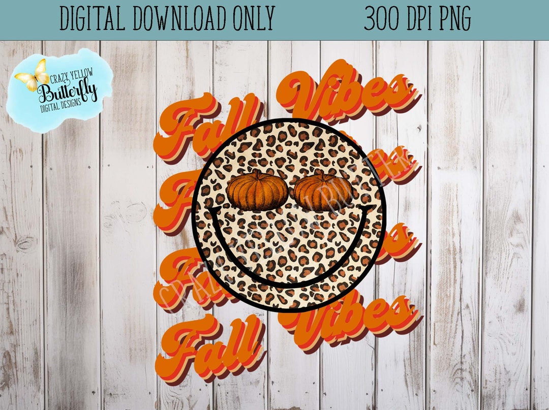 Fall Vibes Smiley PNG, Fall Digital Download, Smiley Png - Etsy
