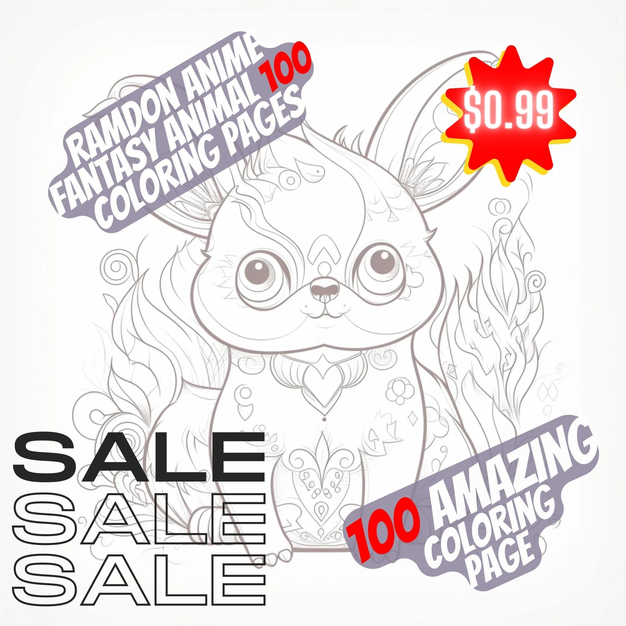 Cartoon Art 100 Random Anime Animal Beautiful Coloring Pages Amazing ...