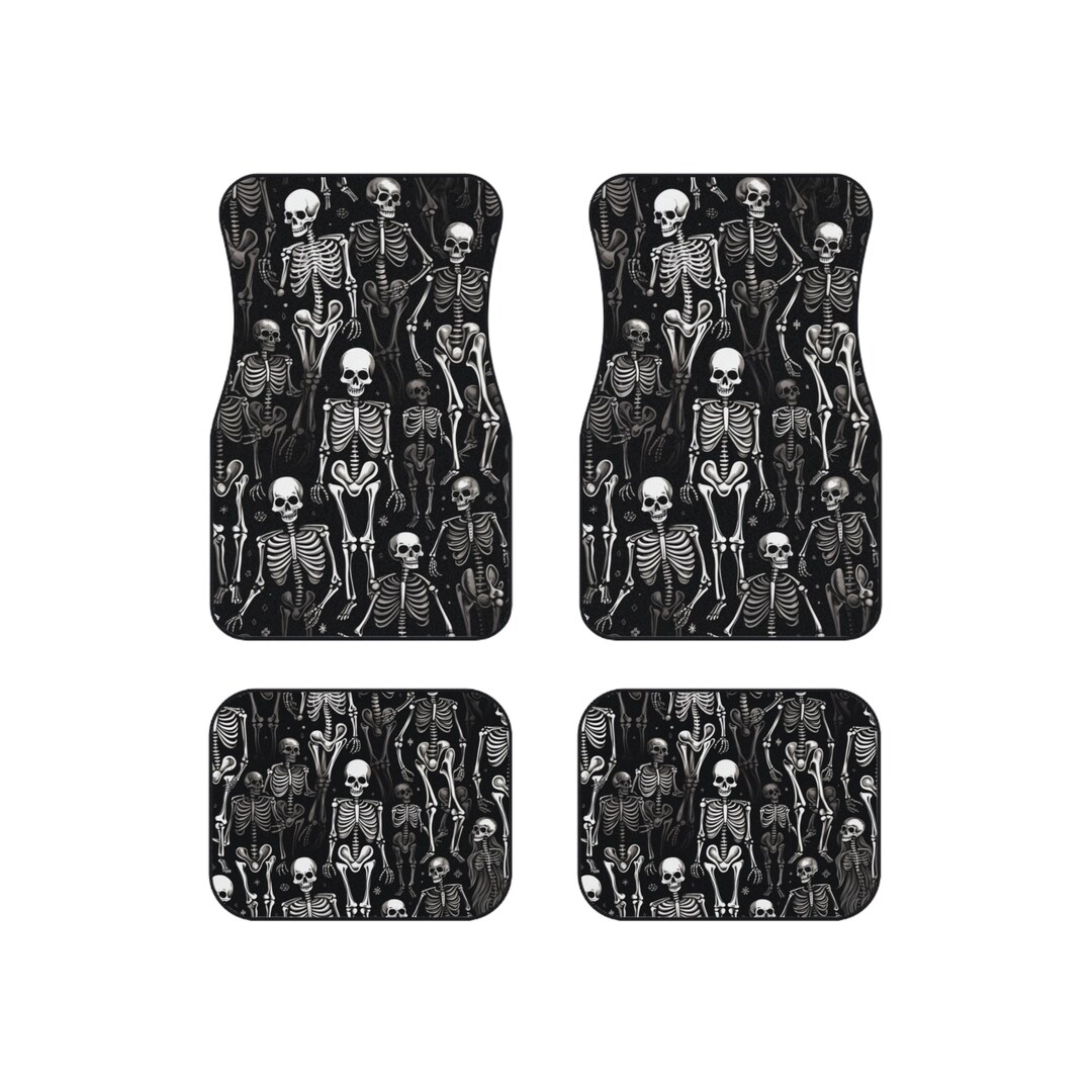 Spooky Skeleton Halloween Car Mats set of 4 - Etsy