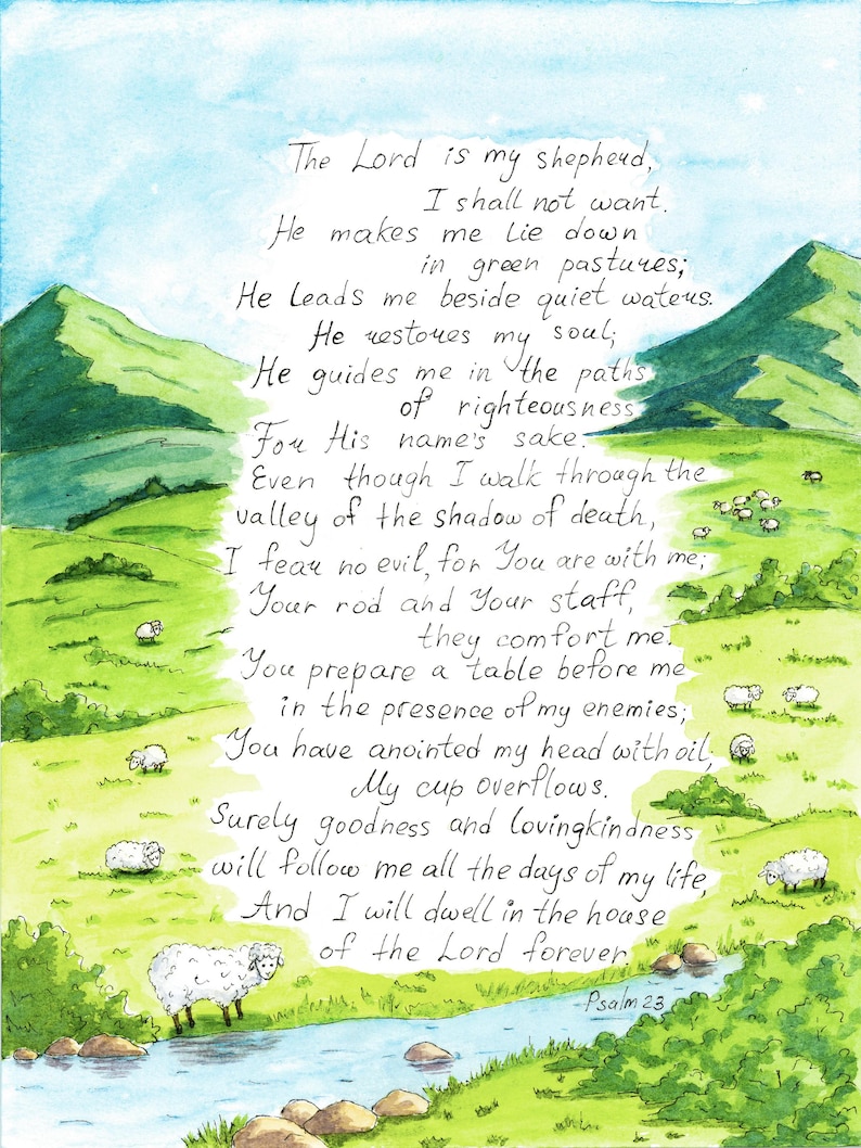 Psalm 23, the Lord is My Shepherd, Bible Verses, Inspirational Quotes ...