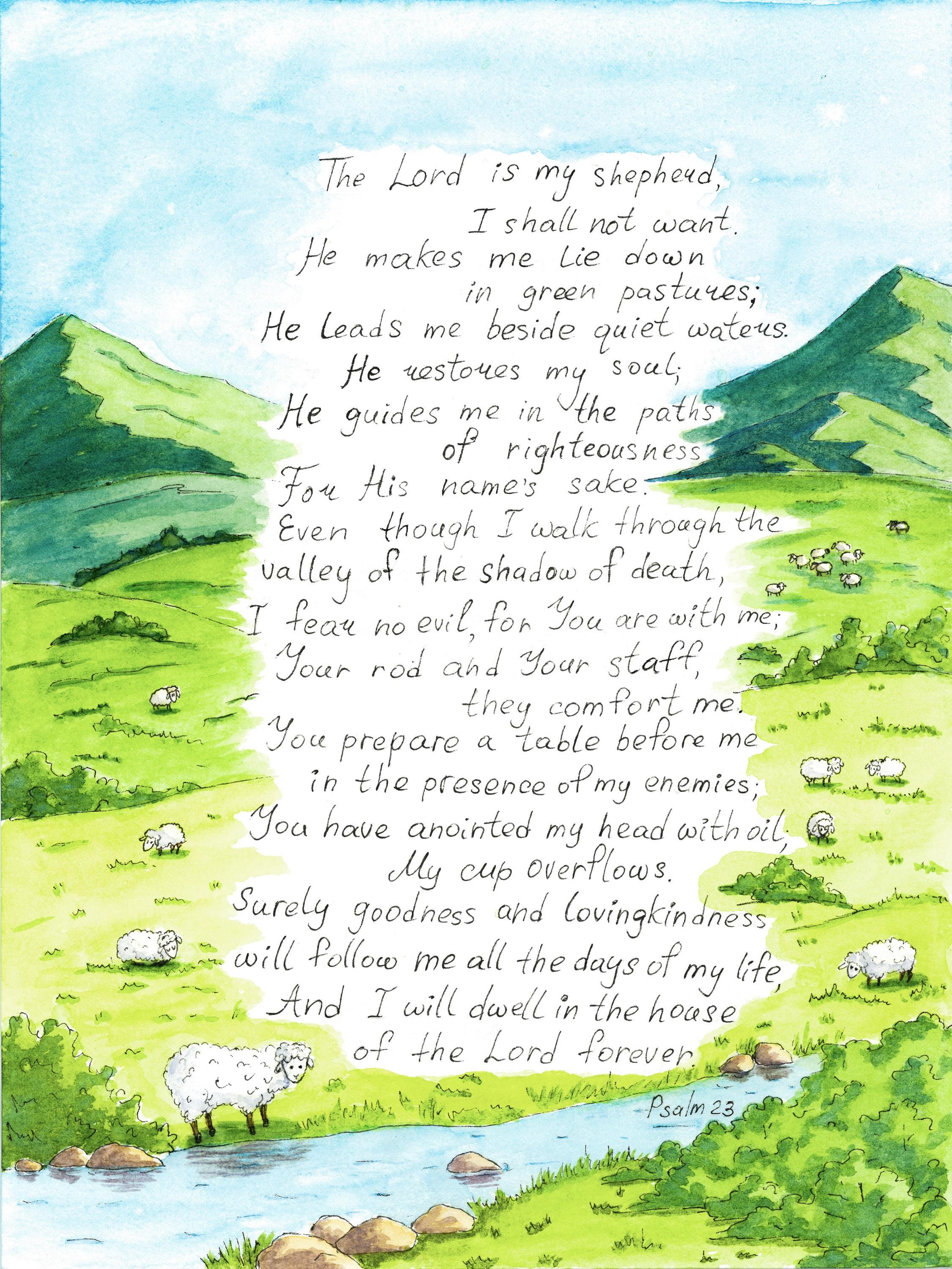 Psalm 23, the Lord is My Shepherd, Bible Verses, Inspirational Quotes ...