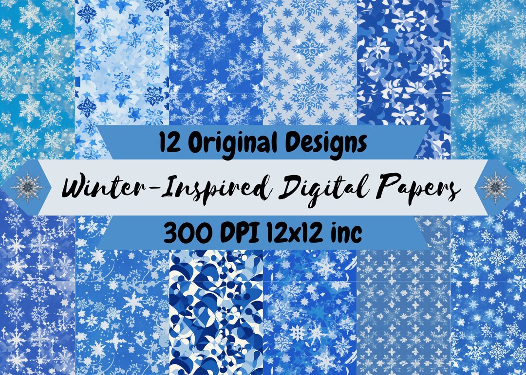 Winter Digital Designs - Winter Digital Papers- Winter Fantasy, White ...