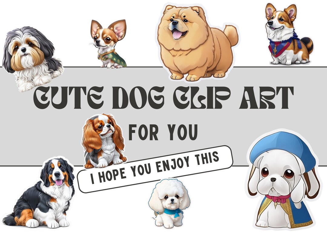 Cute Dog Clip Art for Any Occasion, Adorable Dog Clip Art, High-quality ...
