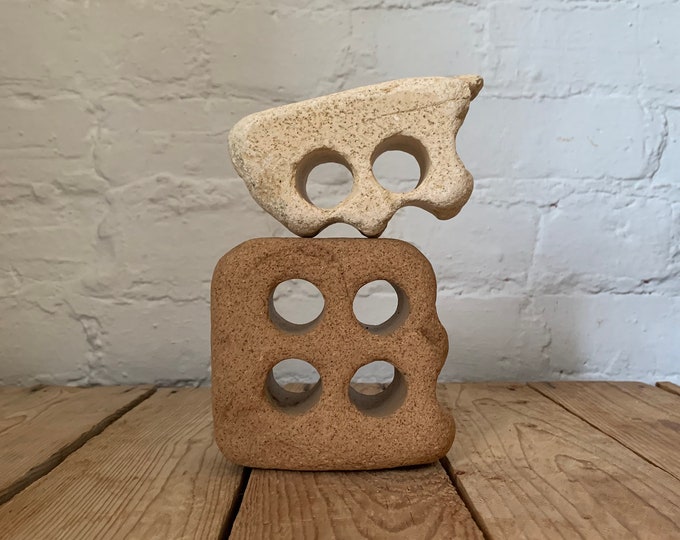 Shelf Decor Balancing Sculpture, Brick Art, Shelf Staging and Home ...