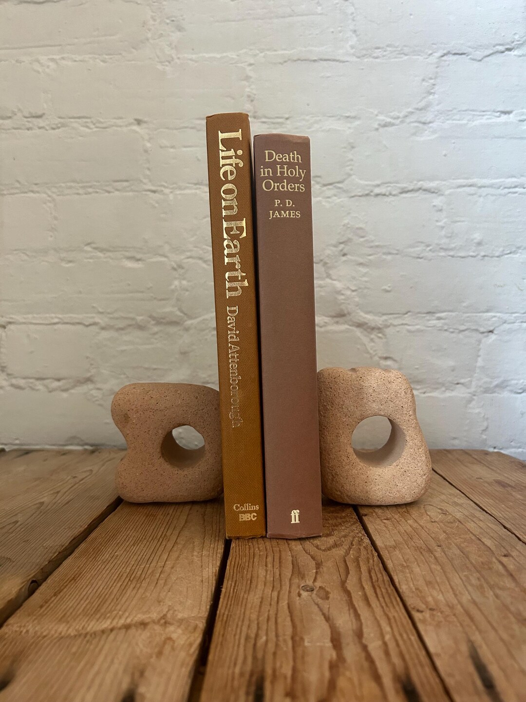 Natural Stone Bookends, Reclaimed Brick Bookends, Natural Rock Shelf ...