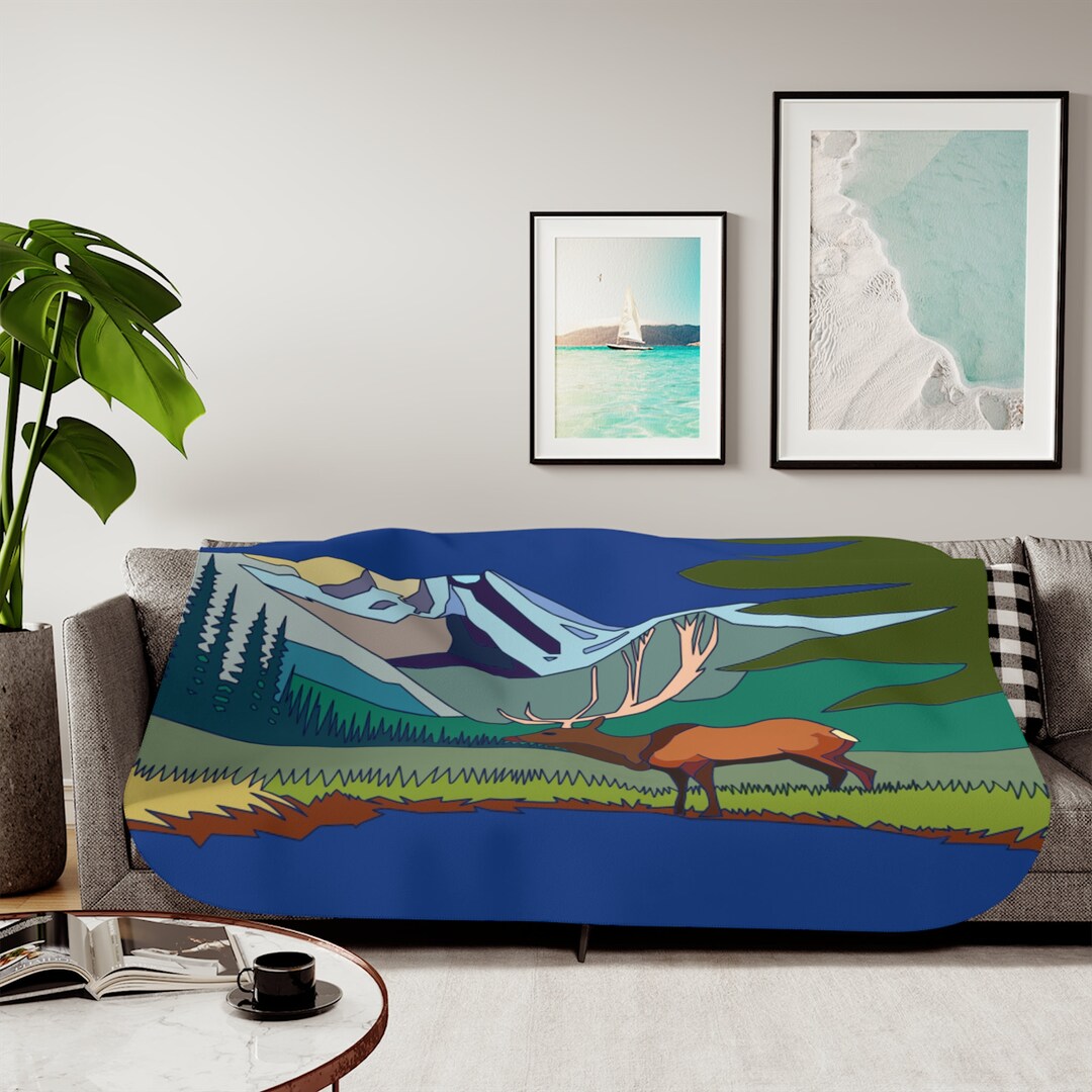 Elk Mountain Sherpa Blanket, Two Colors - Etsy