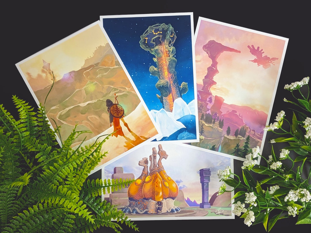 Zelda Landscape Paintings 5"x7" Prints - Series 3 - Rito Village ...