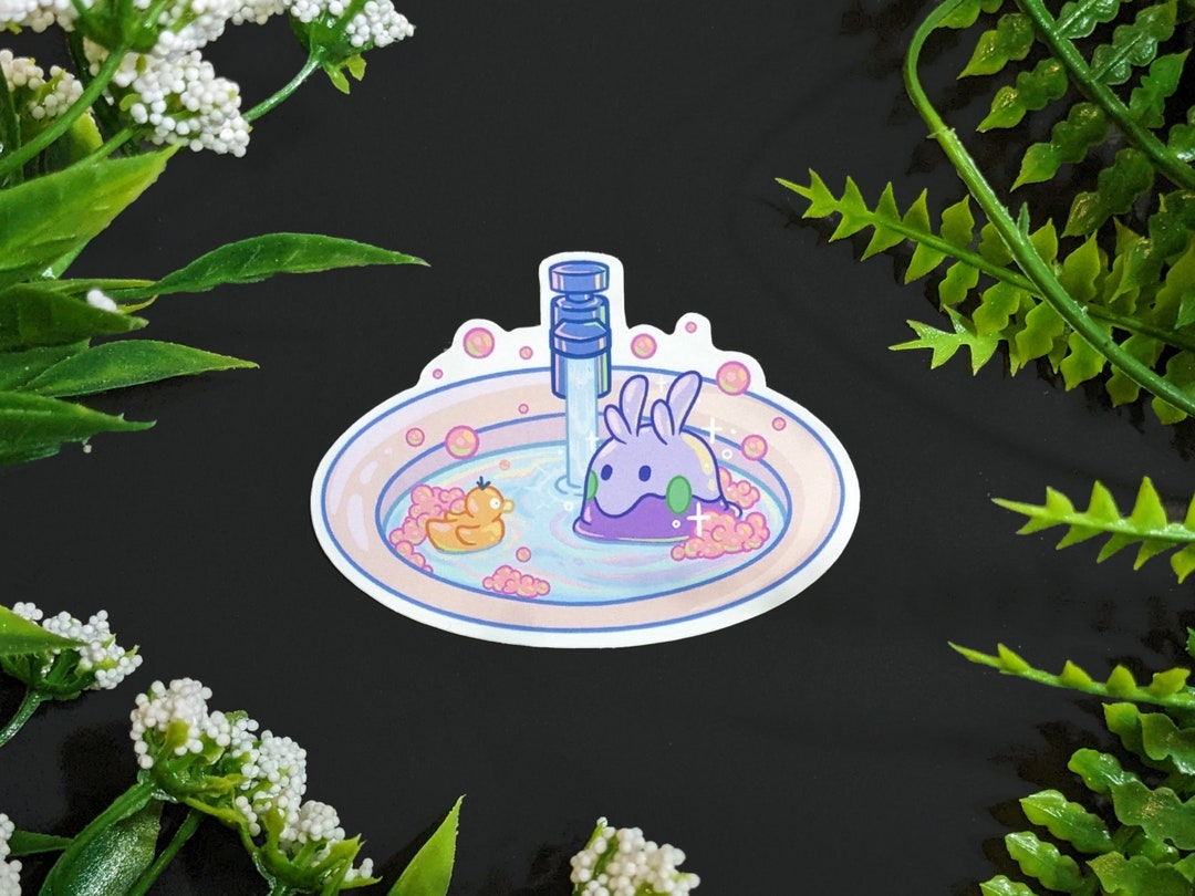 Cute Goomy Bathtime Waterproof Vinyl Sticker - Pastel Bubble Bath ...