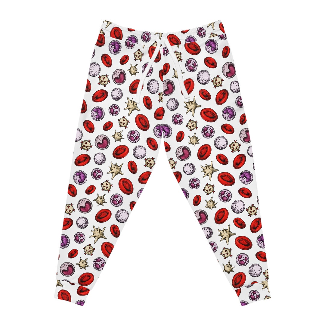 Red and White Blood Cell Athletic Joggers - Lab Pajamas for Science ...