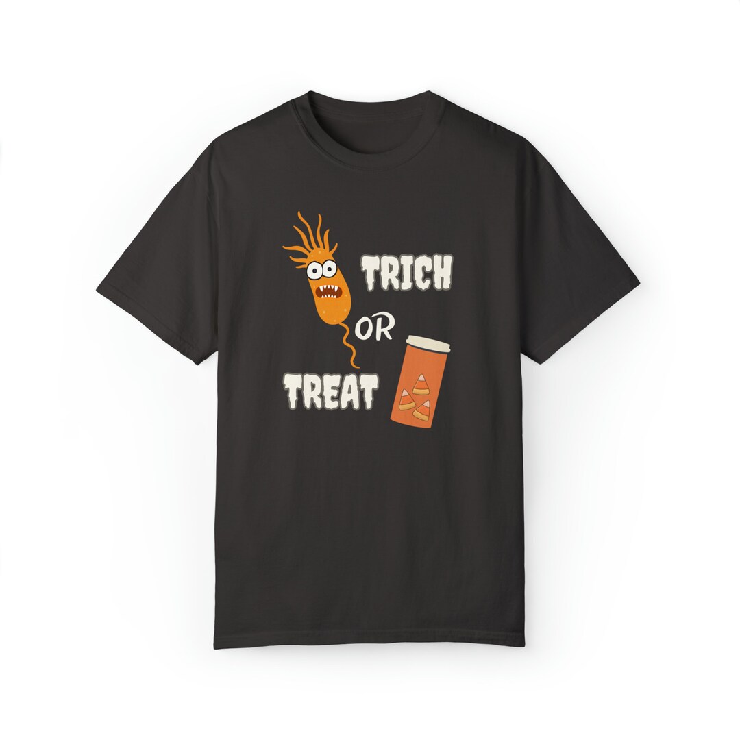 Trich or Treat Lab T Shirt Lab Humor Trichomonas, Med Lab Halloween ...