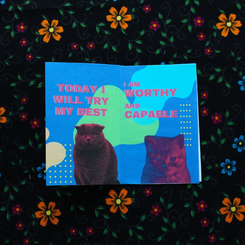 Cat Affirmations Printable Zine Affirmations, Positive Quotes, Self ...